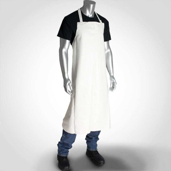 Food Prep Apparel | Vinyl White Apron with Pocket 7 mil