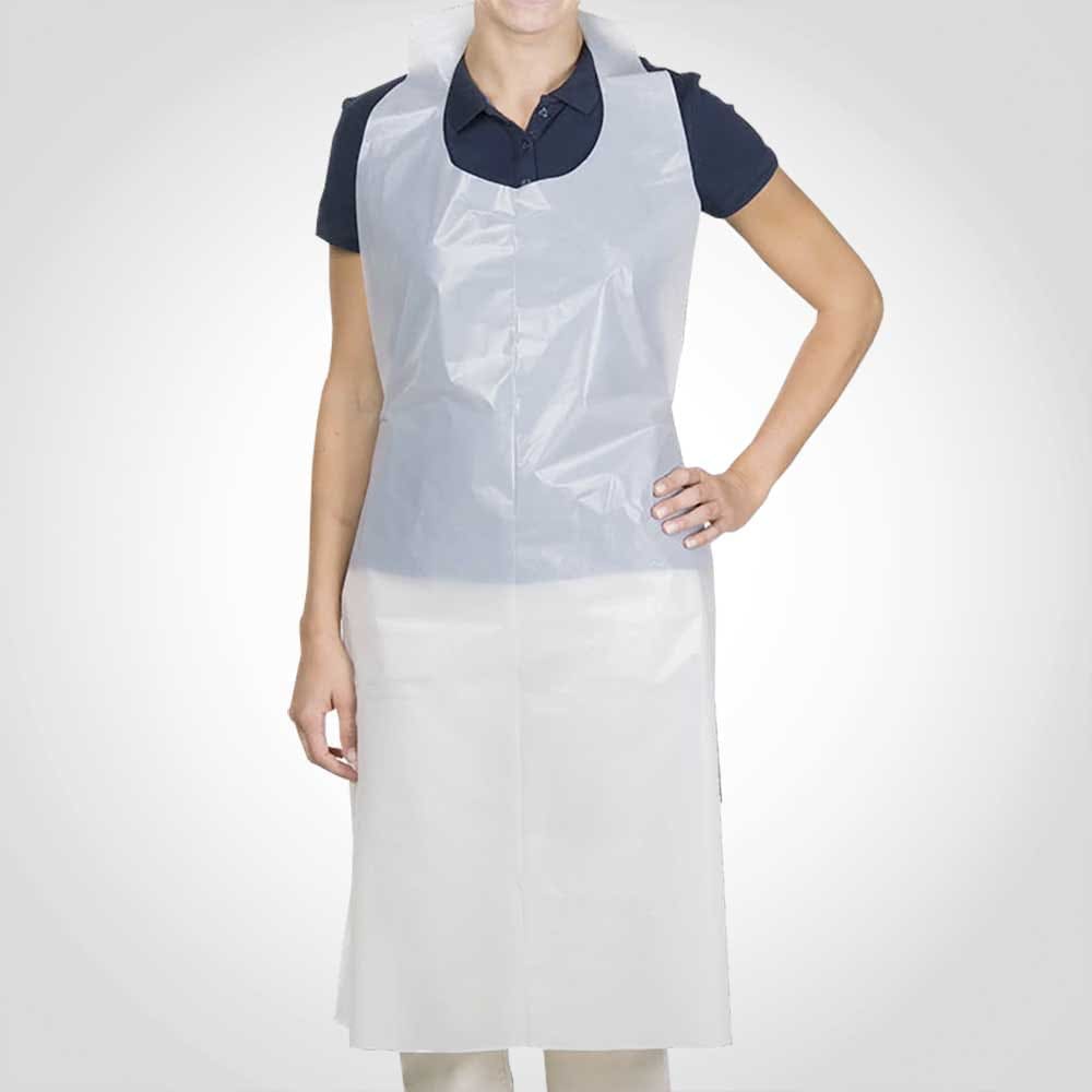 Plastic White Apron 28 x 46" Individually wrapped