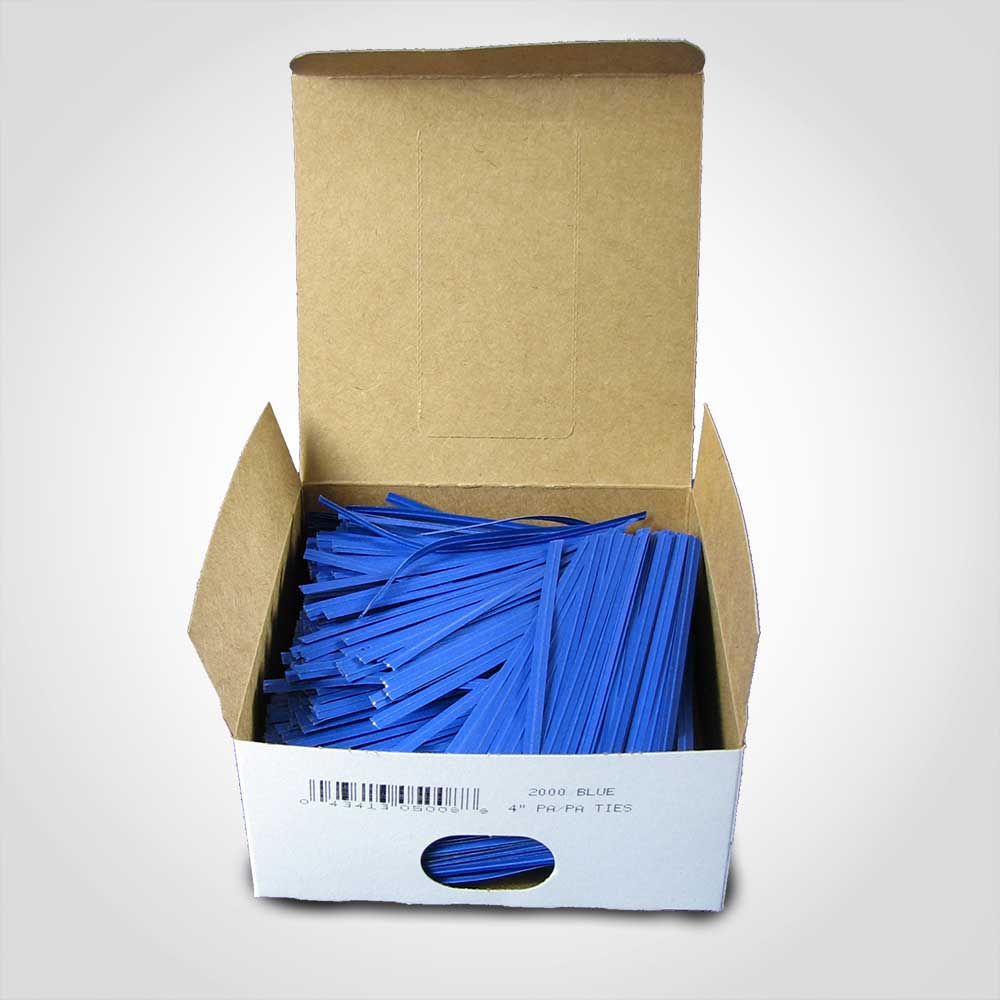 Blue Twist Ties with Internal Wire - 2000 per case