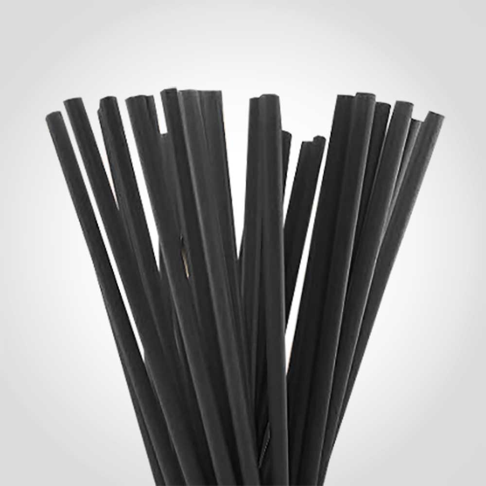 Giant Wrapped Straws Black - 1200/case | Disposable Cups