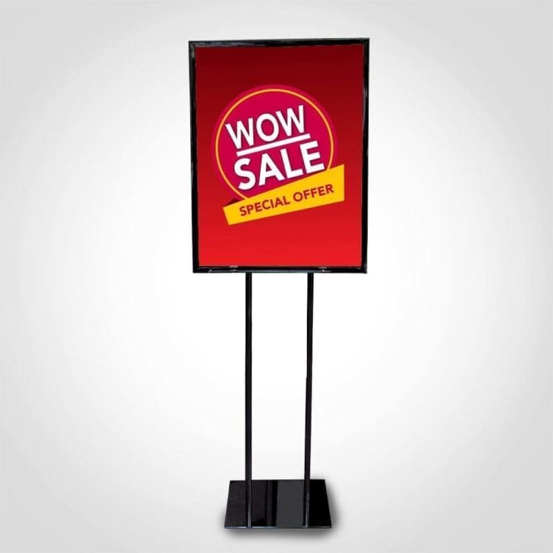 Free Standing Black Floor Stand - 22" x 28" - Brenmarco.com