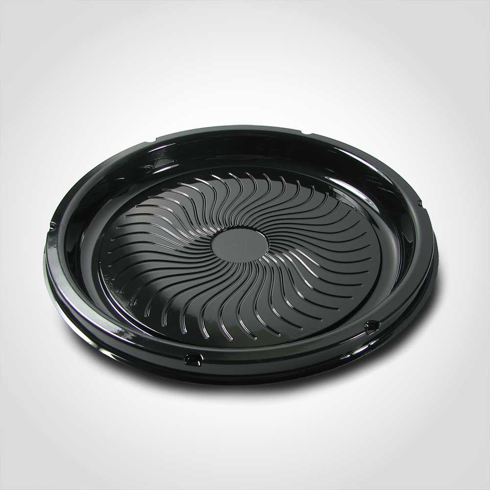 12" Flat Disposable Party Tray Black - 50/case | Party Trays