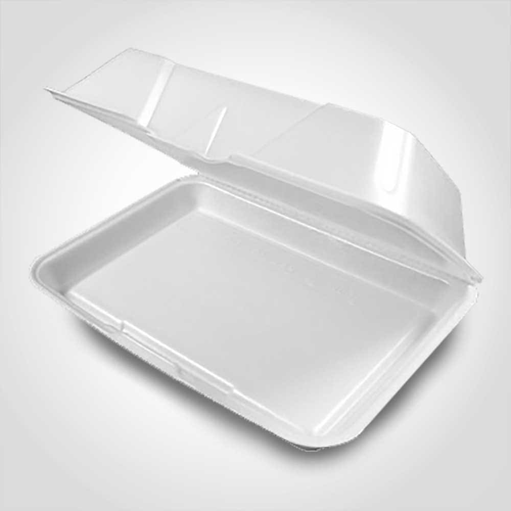 Styrofoam Container with hinged perforated lid - 200/case