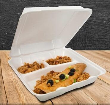 Styrofoam Take Out Meal Containers with 3 Compartments | 200pk