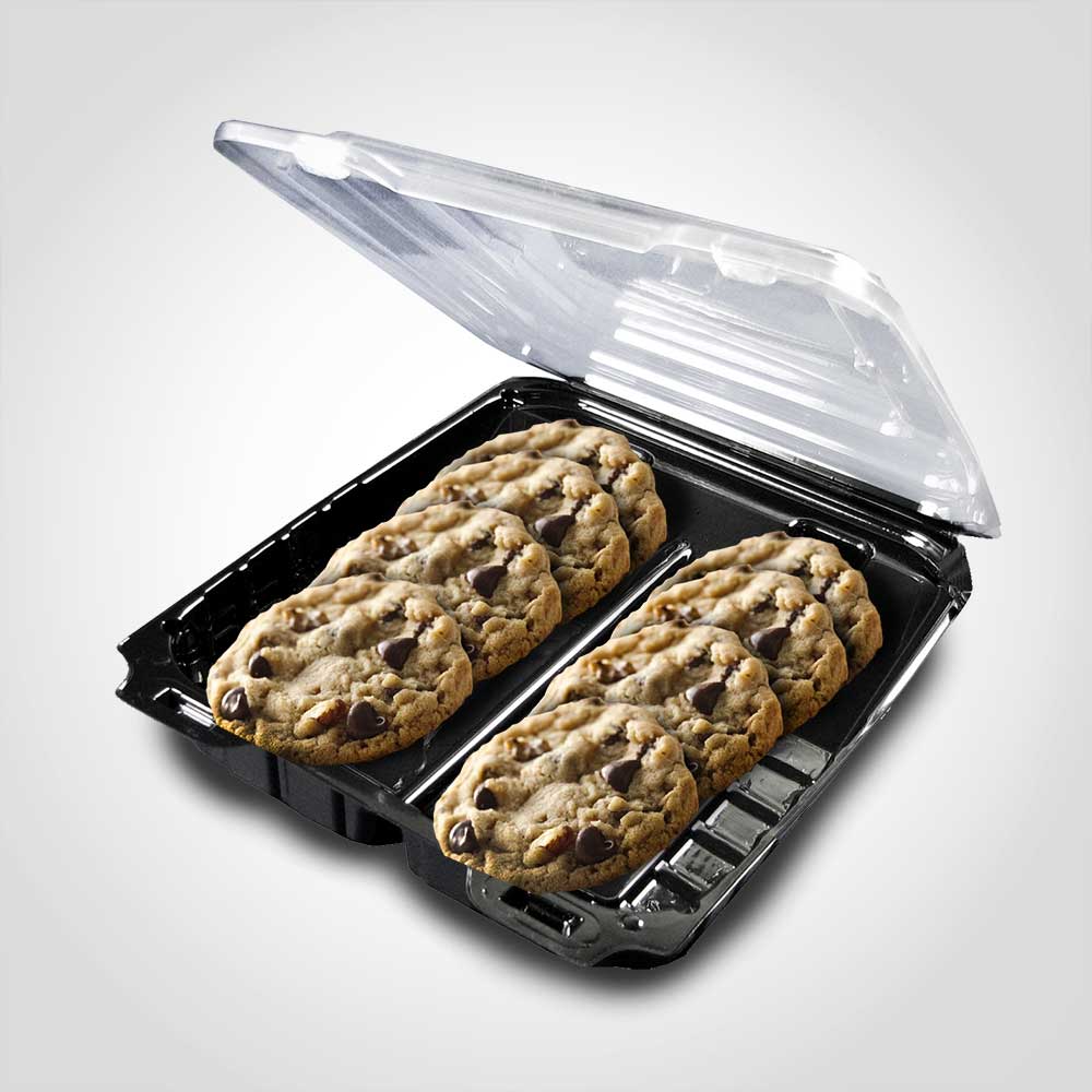 2 Compartment Cookie Container - 300 Pack | Pastry Packaging