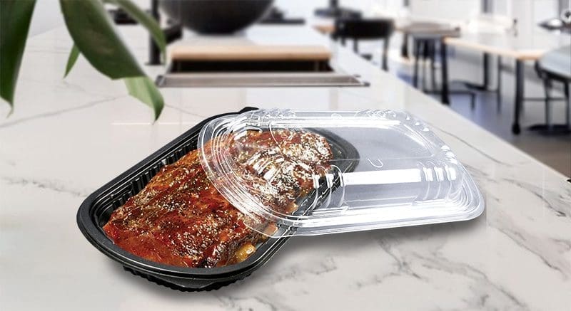 To Go Rib Containers | Half Slab Rib Container with Lid