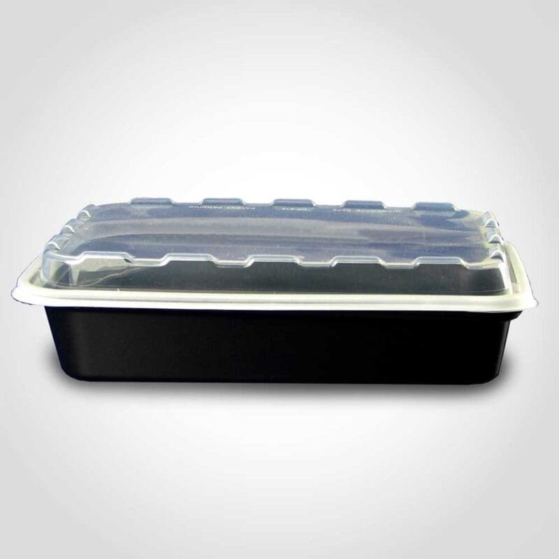 16oz Microwave Rectangular Container with Lid - 150 Pack