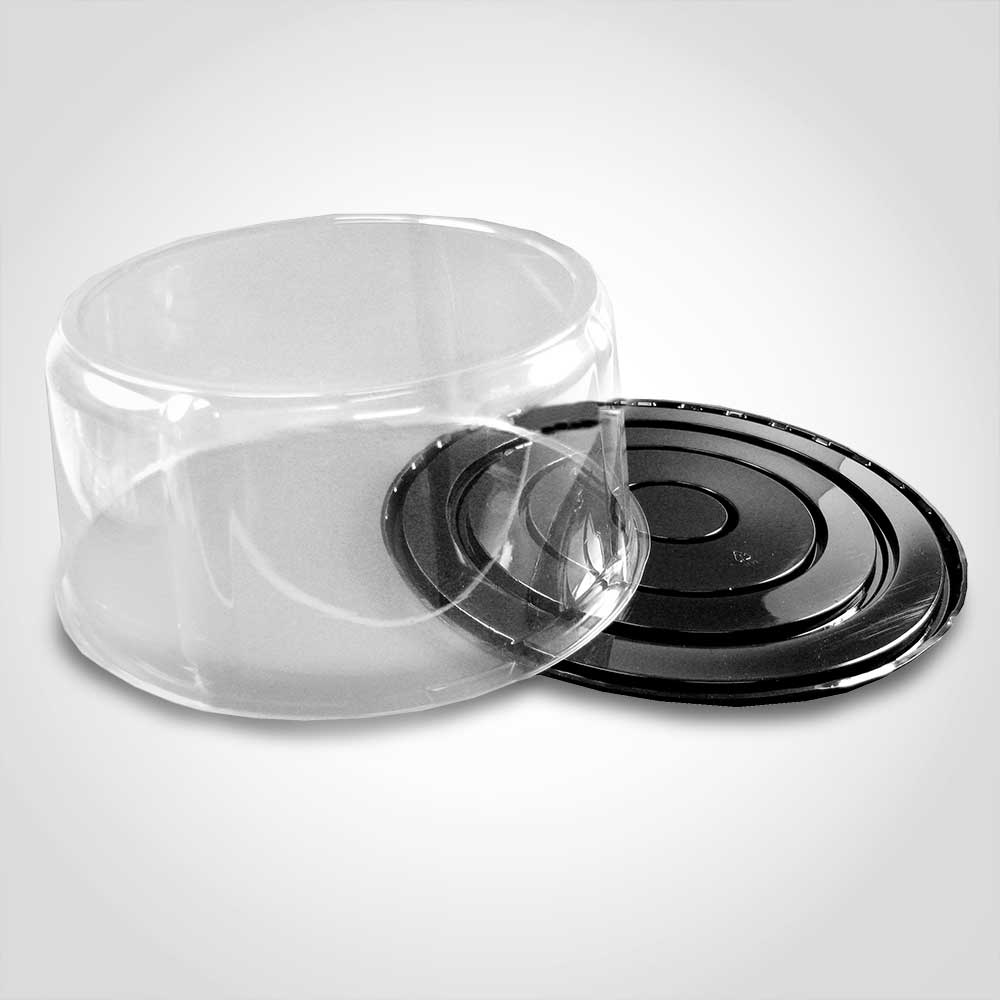 12" Plastic Cake Container 2 Layer Clear Lid - 45/case