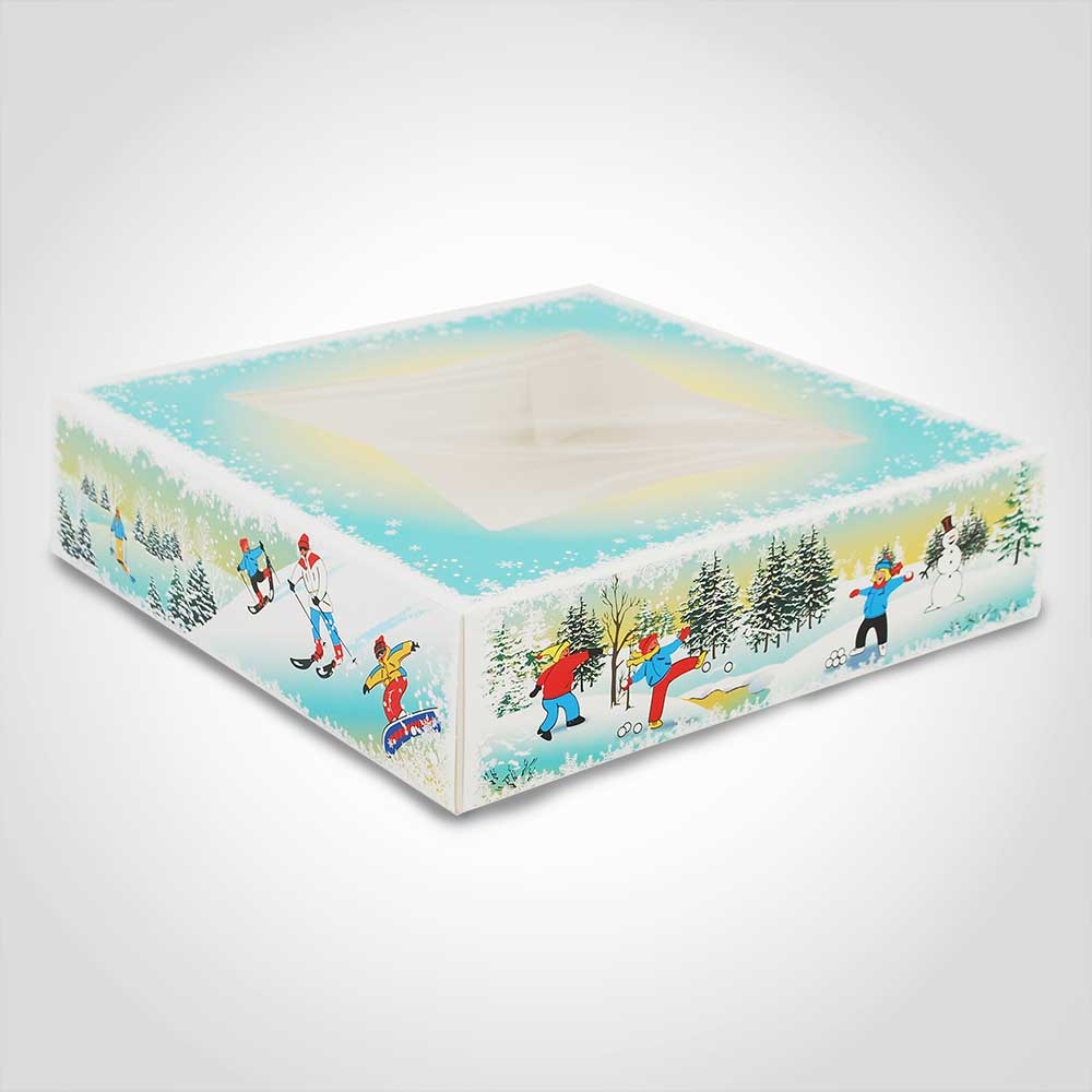 10 inch Cake Box Winter Wonderland Holiday Design Bakery Box