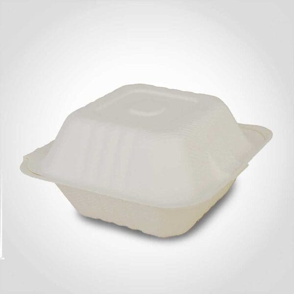 Compostable Take Out Containers | 6 inch Molded Clamshells