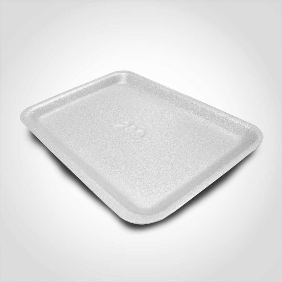 Meat Foam Trays | 20S White Foam Tray 8.625 x 6.5 x 0.5 in