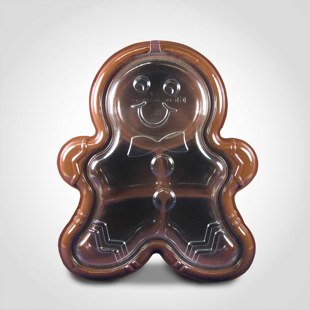 Gingerbread Man Tray with Lid | Snack Trays