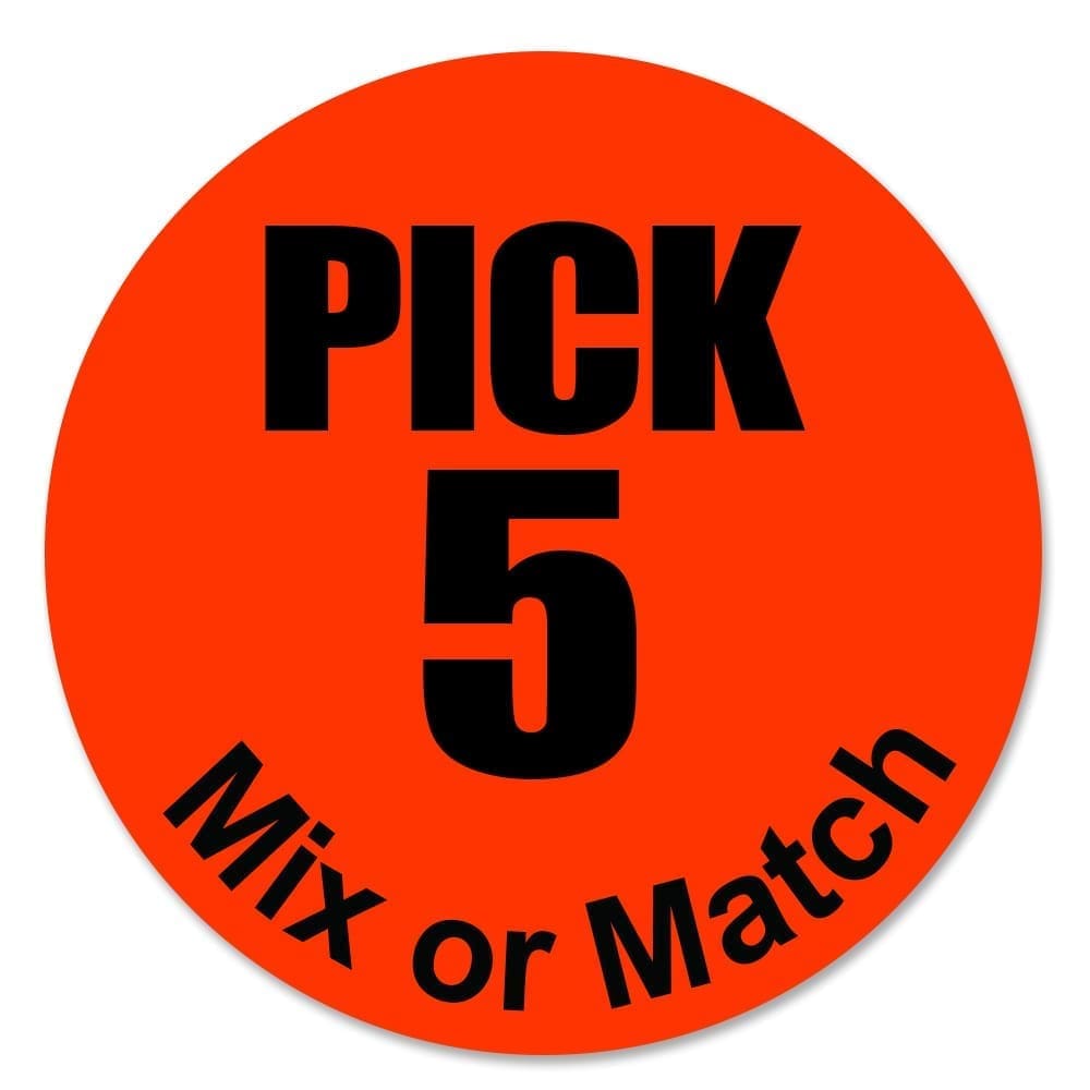 Pick 5 Mix or Match Label - 500 Stickers | Sale Labels