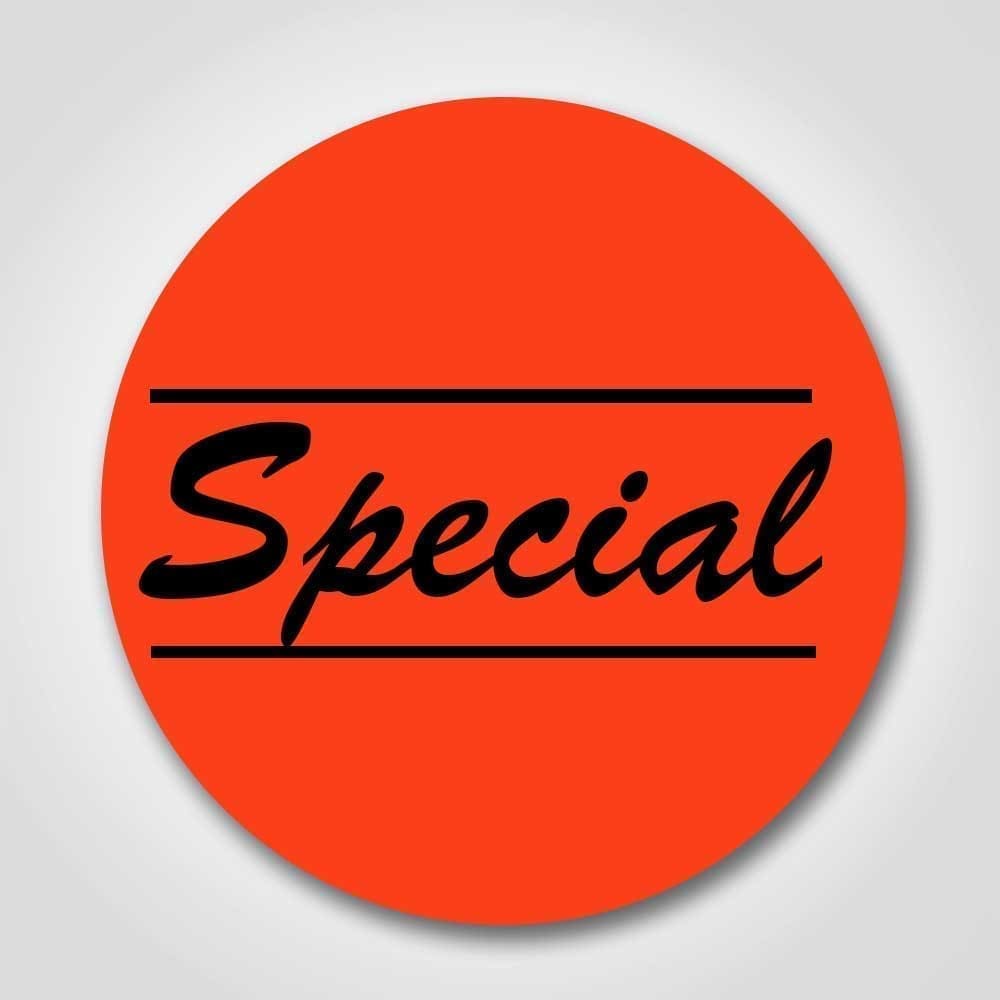 Special Label Red, Round - 500 Stickers | Merchandising Labels