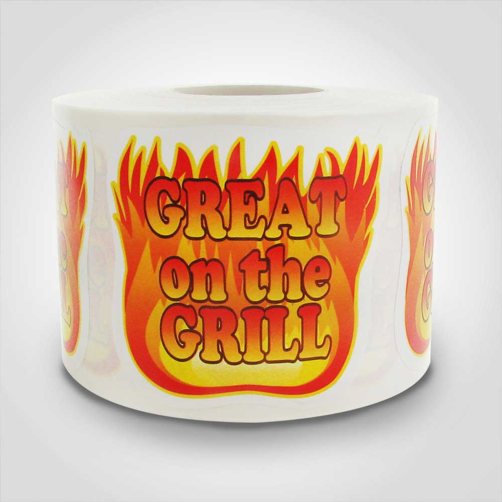 Great On The Grill Flames Label - 500 Stickers