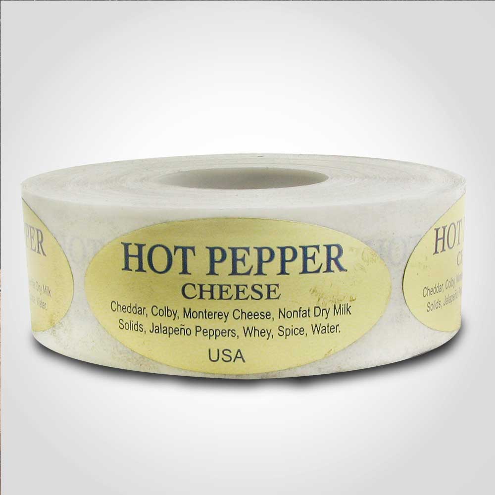 Hot Pepper Cheese Labels - 500 Stickers | Deli Labels