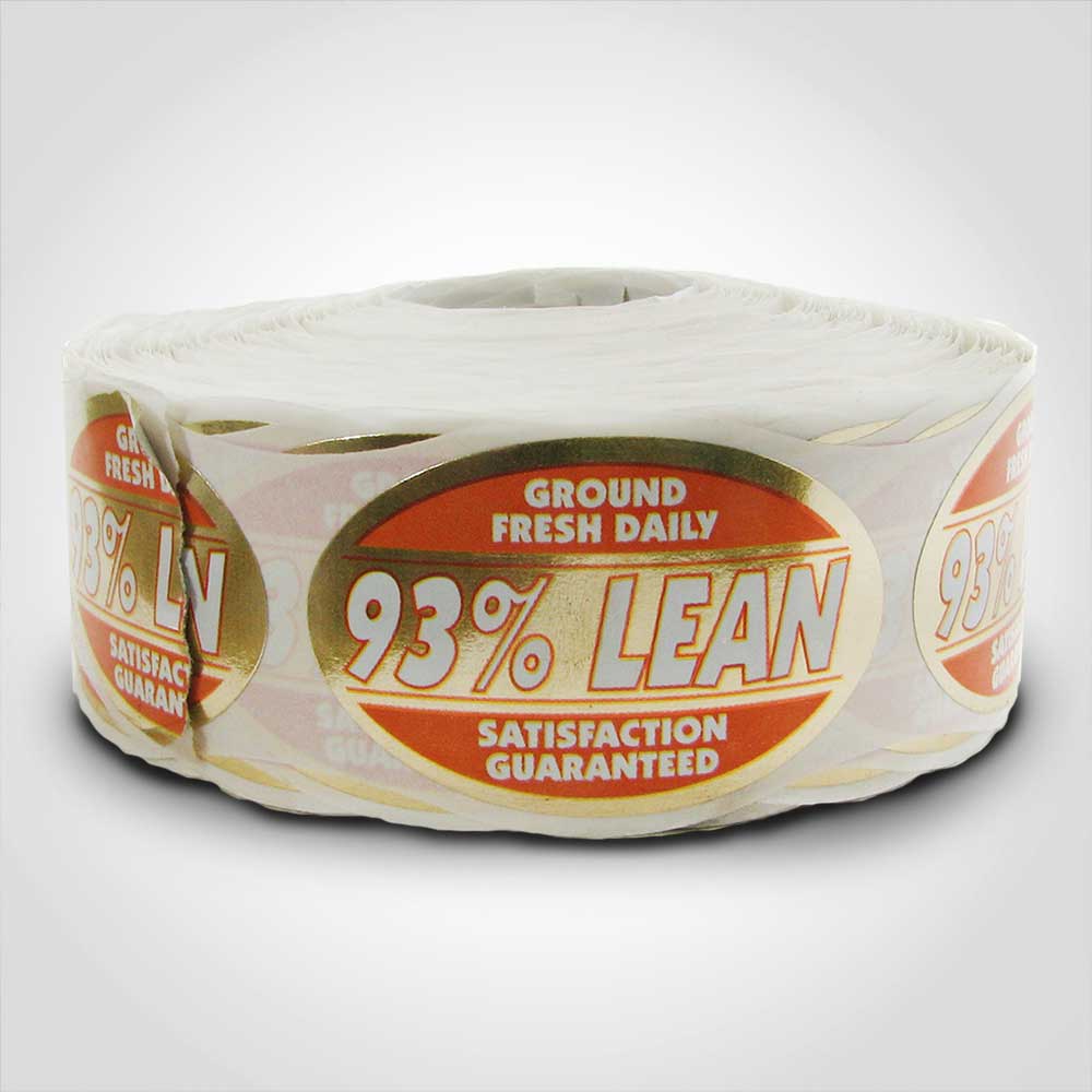 93% Lean Ground Fresh Daily Label - 1000 Stickers