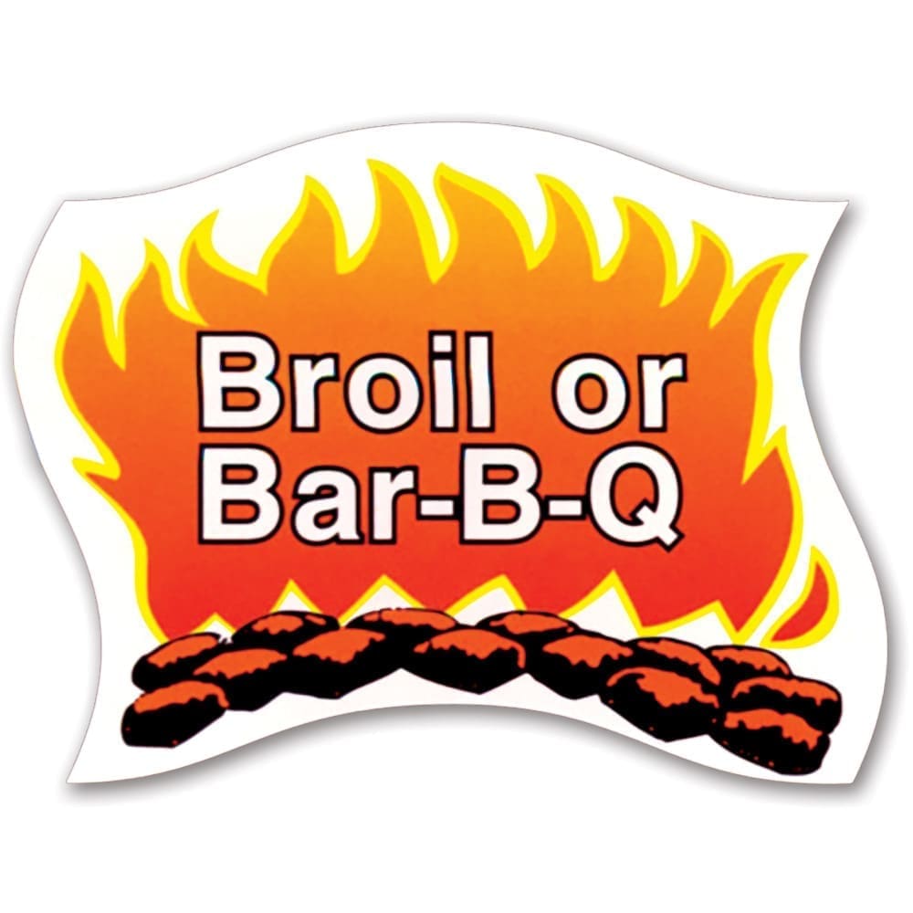 Broil or Bar-B-Q Label - 500 Stickers | Merchandising Labels