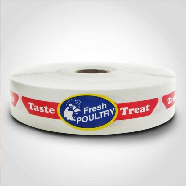 Fresh Poultry Label, Butcher Sticker - 1000/roll