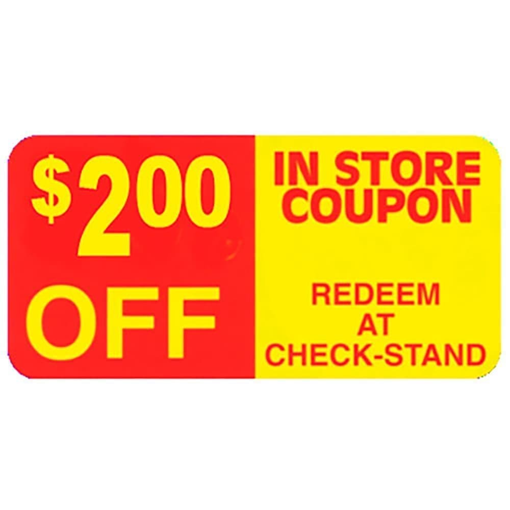 $2 OFF Coupon Sticker Pricing Label - 500 Stickers | Sale Sticker