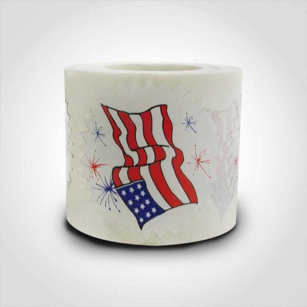 USA Flag Label - 250 stickers per roll