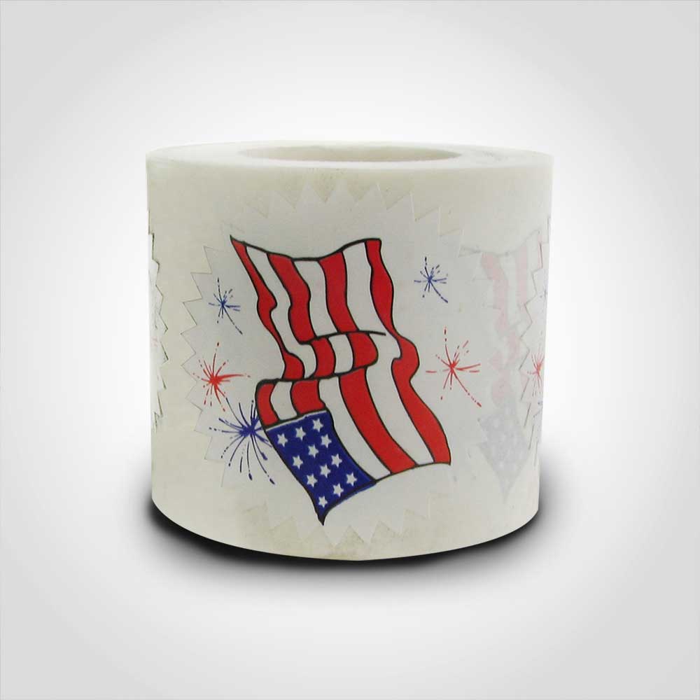 USA Flag Label - 250 stickers per roll