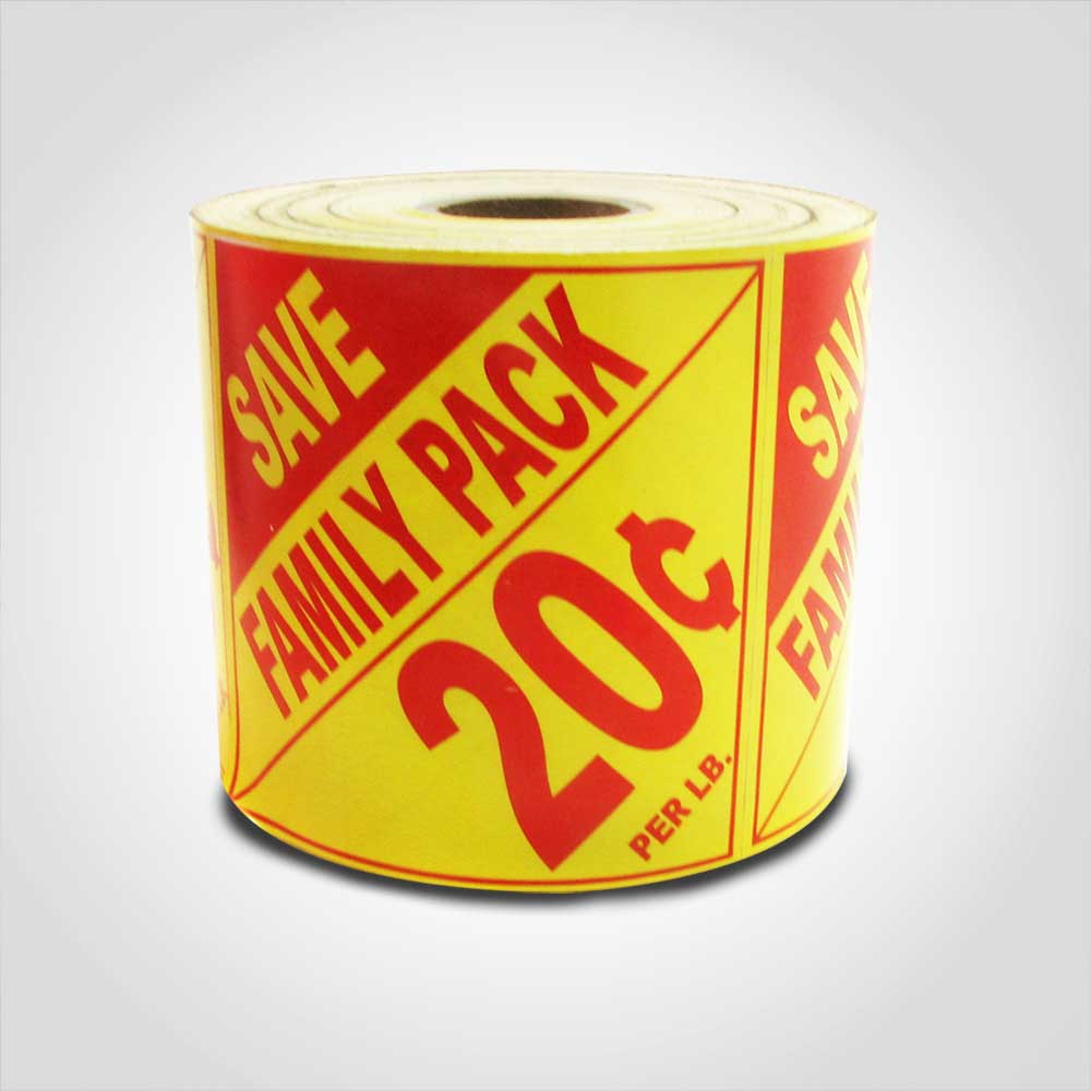 Family Pack Save 20 Cents Label - 500 Stickers