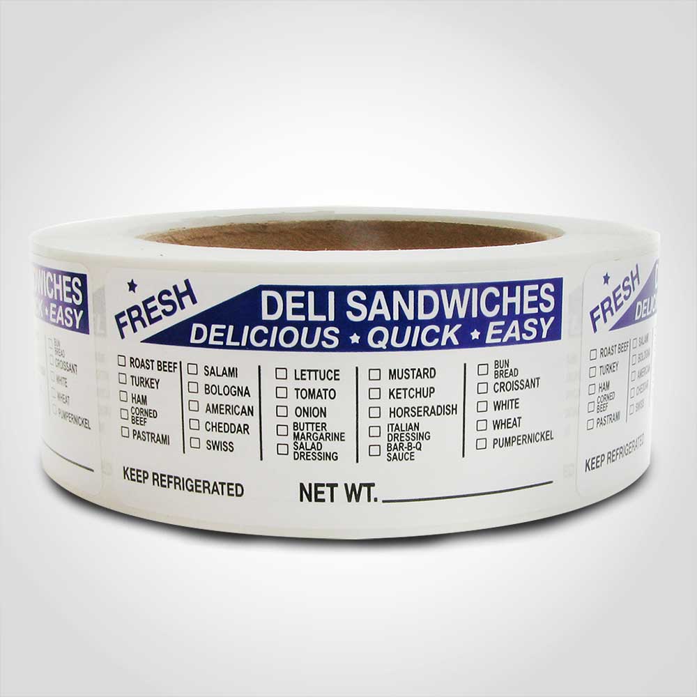 Deli Sandwich Check Off Labels - 500 Stickers | Deli Labels