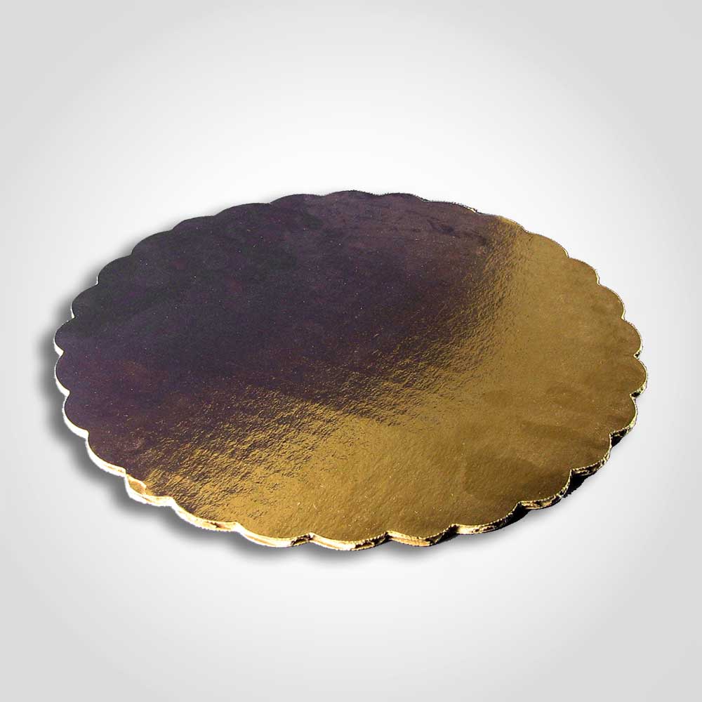 8″ Gold Scalloped Cake Circle (200 per Case) – Durable Cake Pad