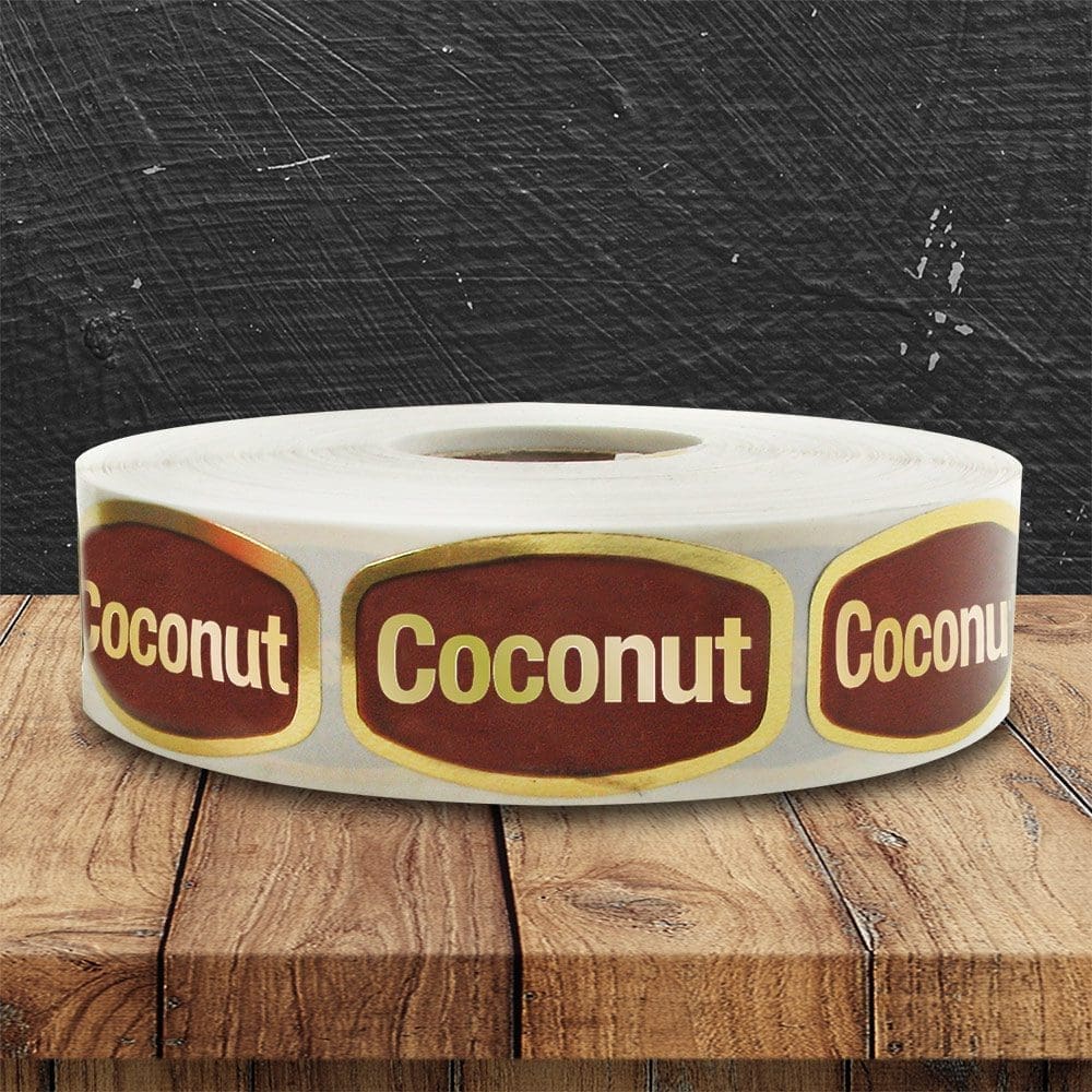 Flavor Labels | Coconut Labels - Roll of 1000 Adhesive Stickers