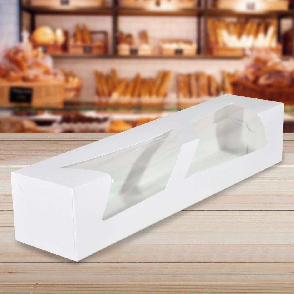 Long 12 Count Donut Box with Window 18x4x3.5 - Brenmarco.com