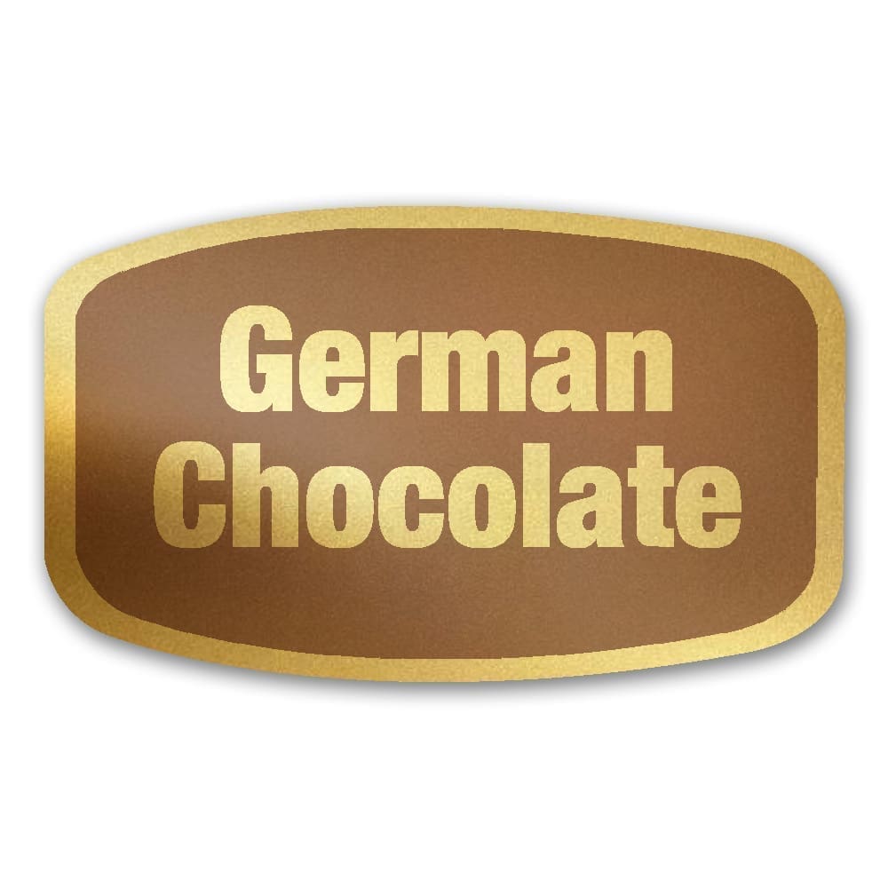 German Chocolate Label - 1000 Stickers | Bakery Labels