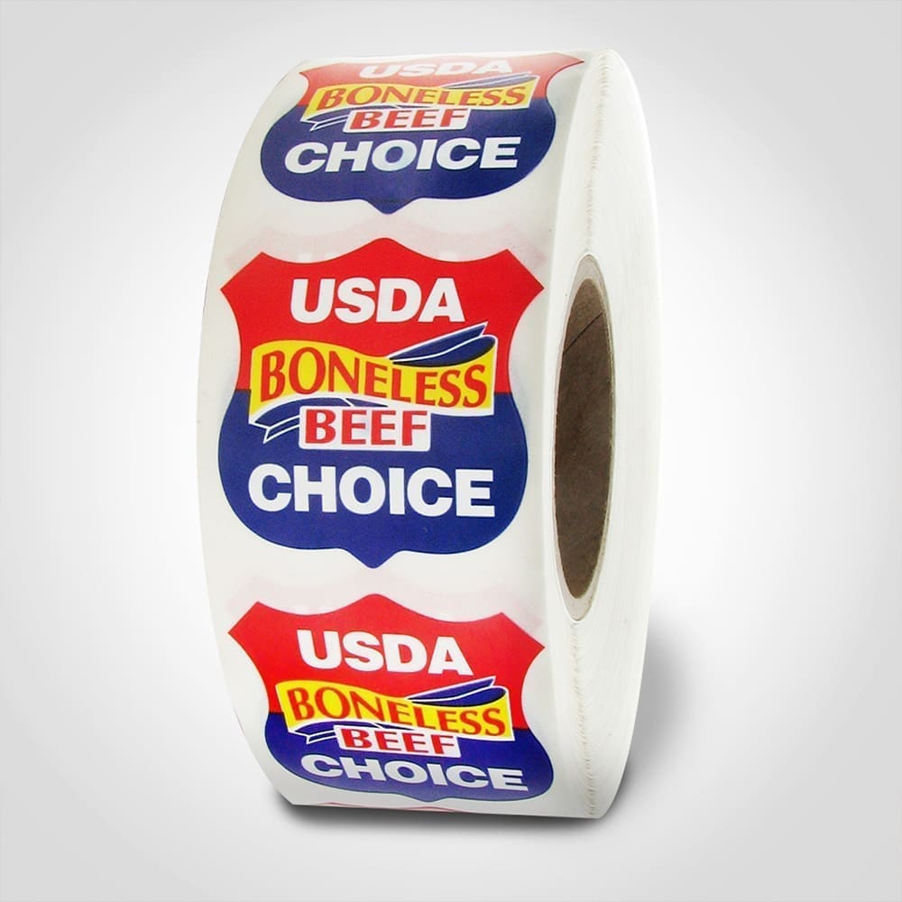 USDA Boneless Beef Choice Label Sticker - 1000 Stickers