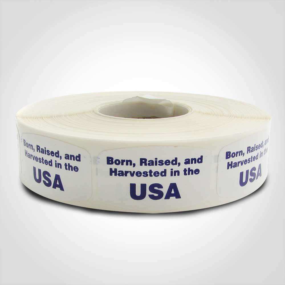 Born Raised and Harvested USA Labels - 500 stickers