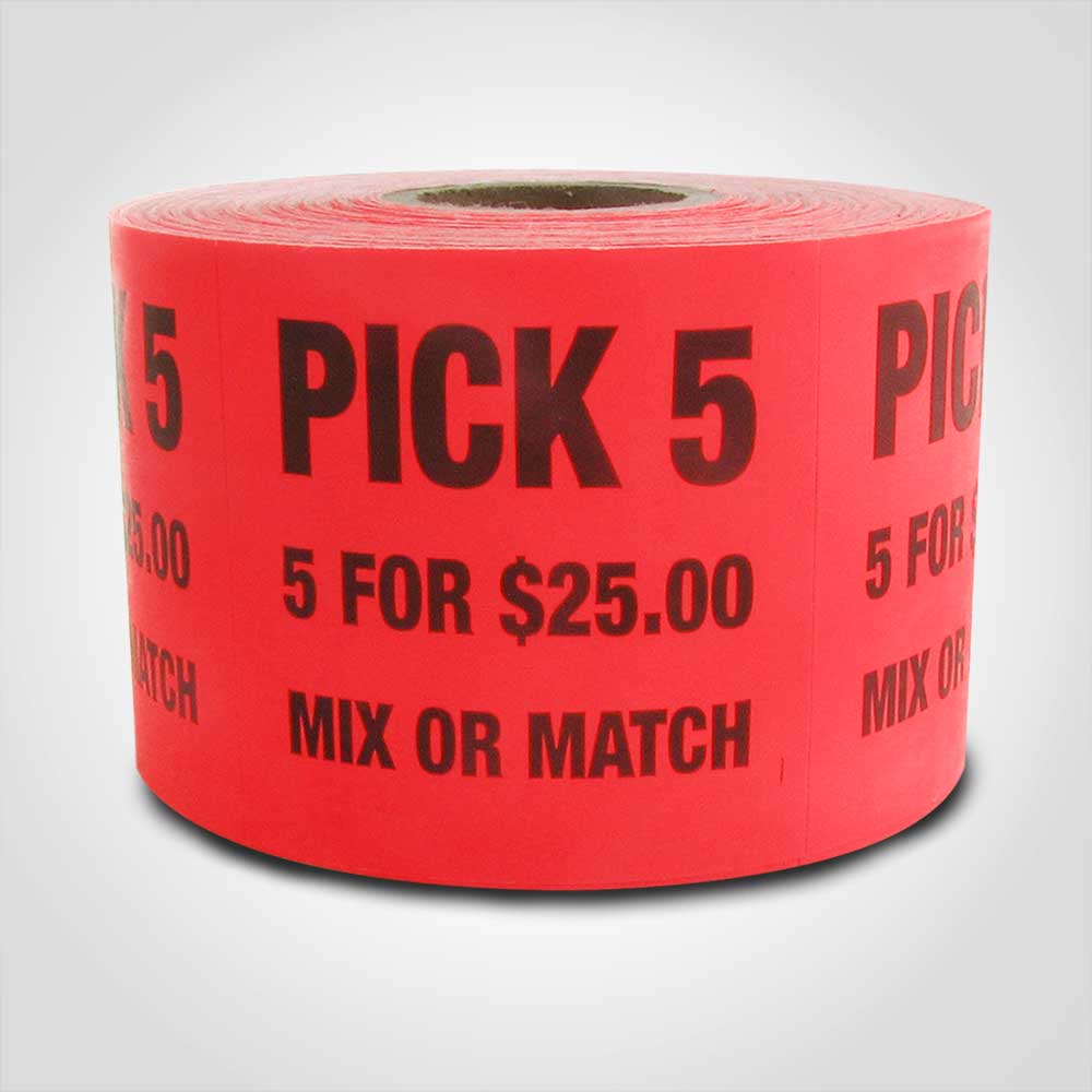 Pick 5 for $25.00 Label - 500 Stickers | Sale Labels