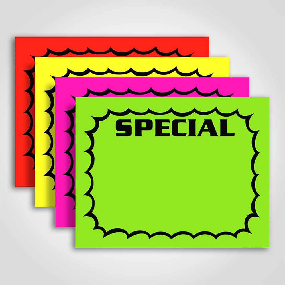 Special Burst Signs Card - 1 up - 100/pkg | Sign Cards