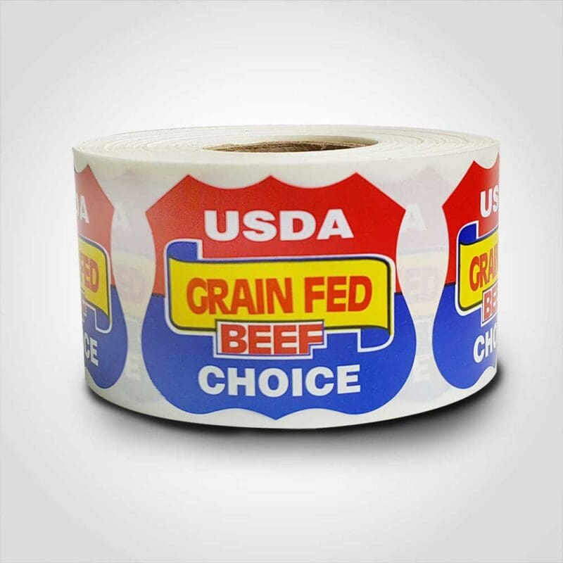USDA Label, Butcher Sticker Grain Fed Beef Choice - 500/roll
