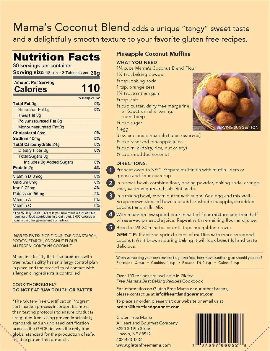 Gluten Free Mama's Flour Coconut Blend 64 oz. | Baking Mixes