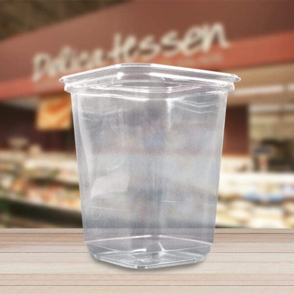 Deli Containers | 24 oz. Square Deli Containers Disposable Plastic