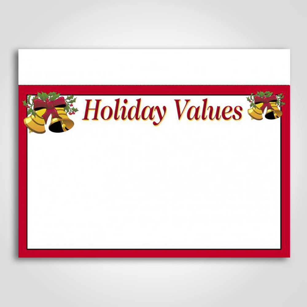 Sign Cards | Holiday Values Sign Cards 11x7 | store signs