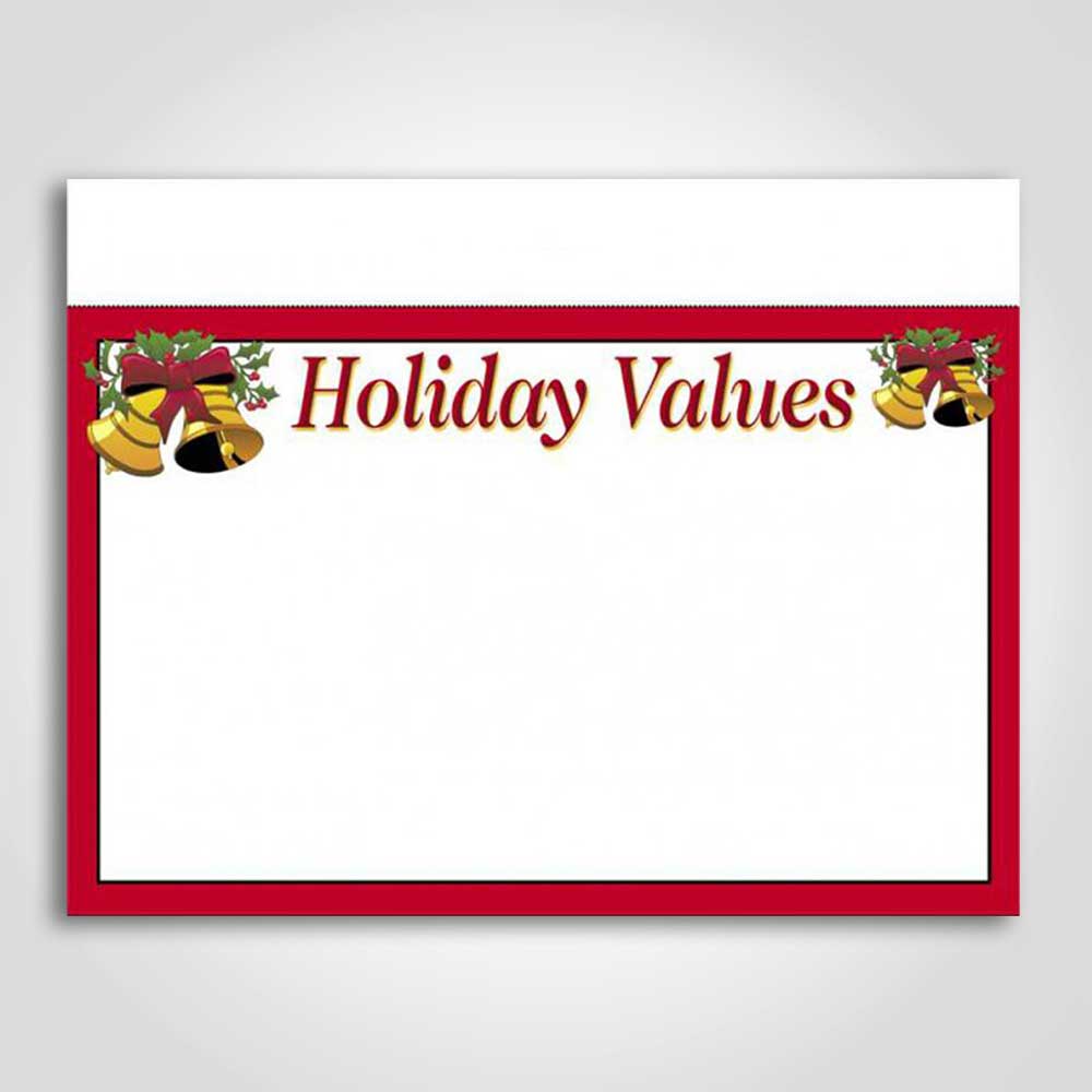 Holiday Values Sign Cards 3.5" x 5" - 50/pkg | Sign Cards