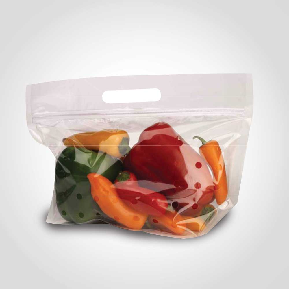Vented Stand-Up Produce Pouches – 10" x 6.5" 4" Bags | 500/cs