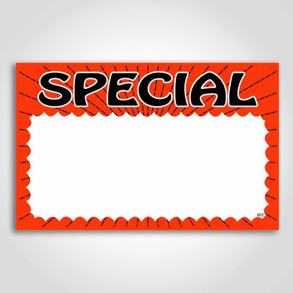 Special Sign Cards 3.5" x 5.5" - 100/pkg | Sign Cards