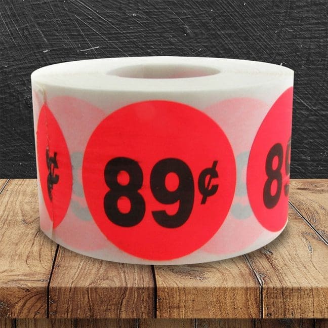 Pricing Labels | 89 Cent Pricing Labels - Roll of 500