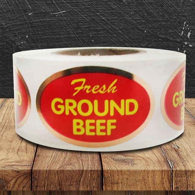 Fresh Ground Beef Label | 500 Stickers - Brenmarco.com