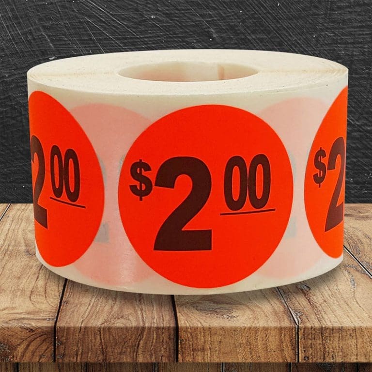 $2.00 Pricing Label | 500 stickers - Brenmarco.com