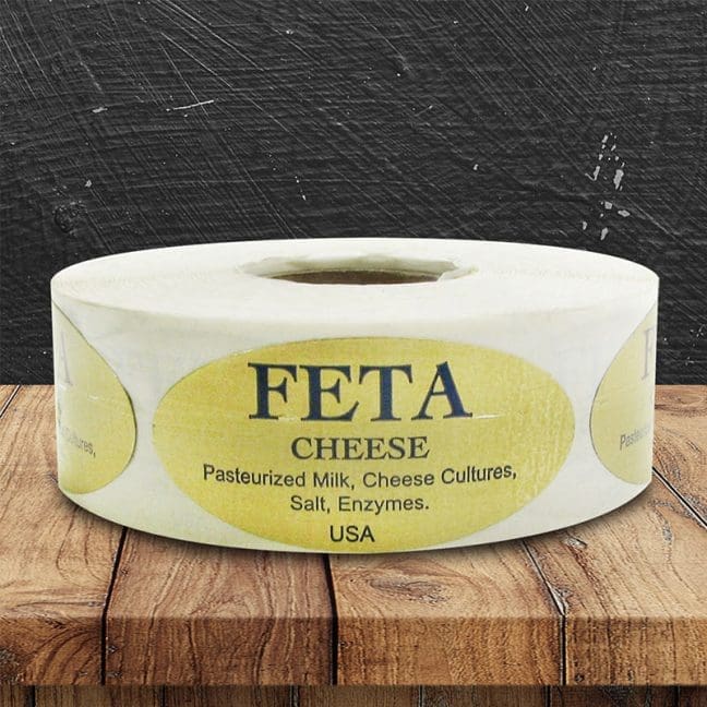 Cheese Labels | Feta Label - Roll of 500 Adhesive Stickers