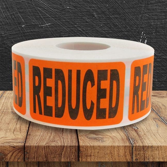 Reduced Label Dayglo Red Labels | 500 Stickers - Brenmarco.com