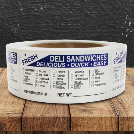 Deli Labels | Deli Sandwich - Roll of 500 Adhesive Stickers