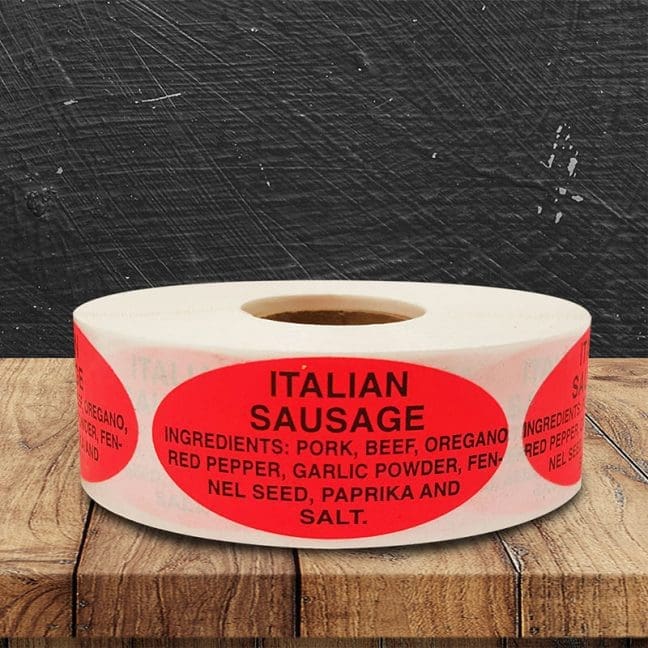 Italian Sausage Day|Glo Labels | 1000 Stickers - Brenmarco.com